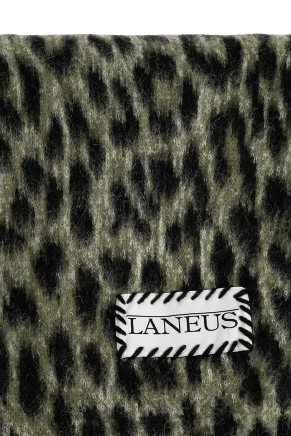 LANEUS Scarf With Animal Motif - Green