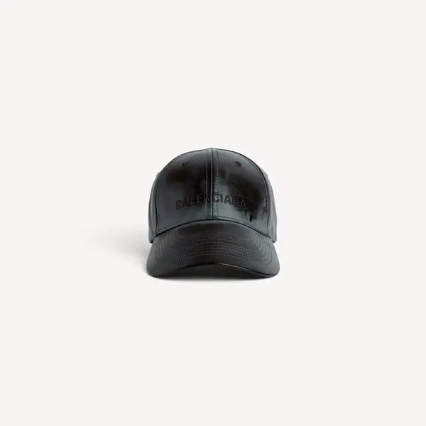 Balenciaga Leather Cap - Black