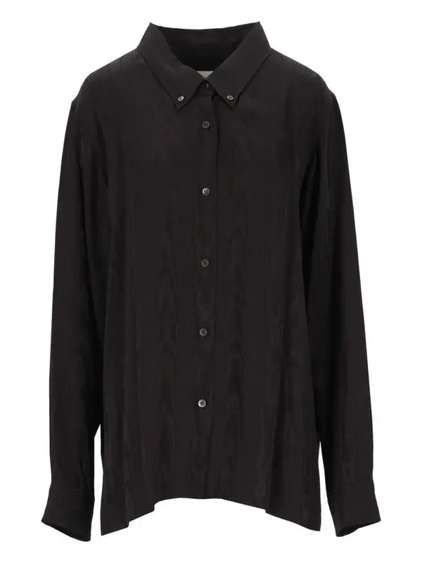 Dries Van Noten Viscose Moiré Motif Shirt - Black