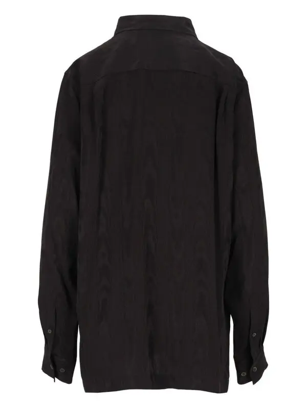 Dries Van Noten Viscose Moiré Motif Shirt - Black