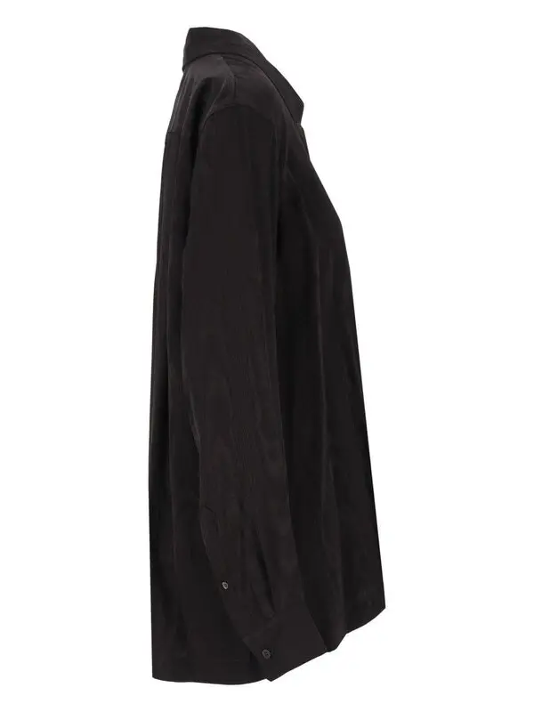 Dries Van Noten Viscose Moiré Motif Shirt - Black