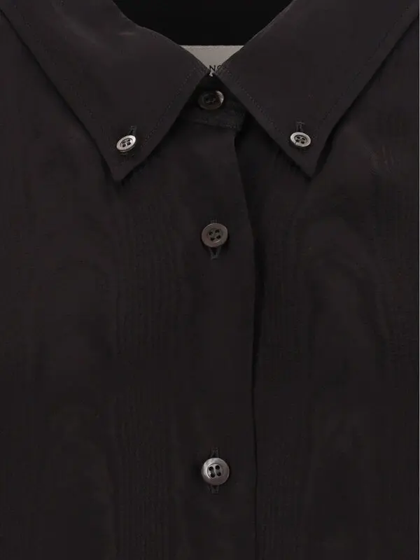 Dries Van Noten Viscose Moiré Motif Shirt - Black