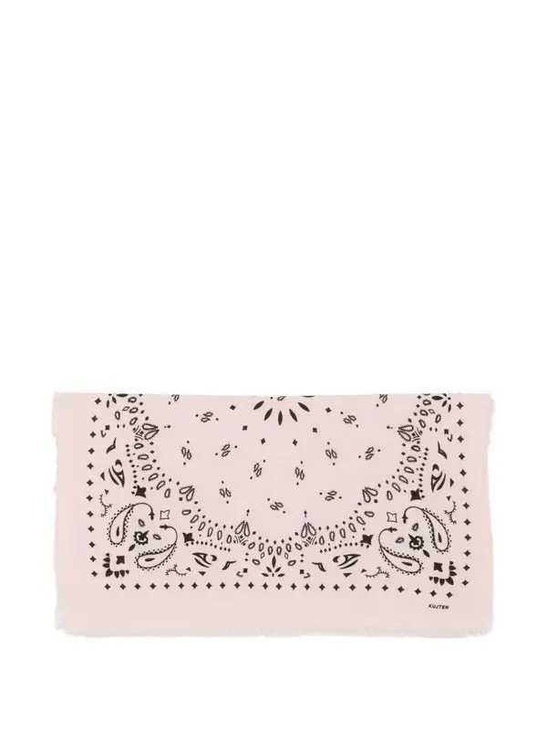 KUJTEN Scarf Cashmere "hachiko" Grand Bandana Imprime - Pink