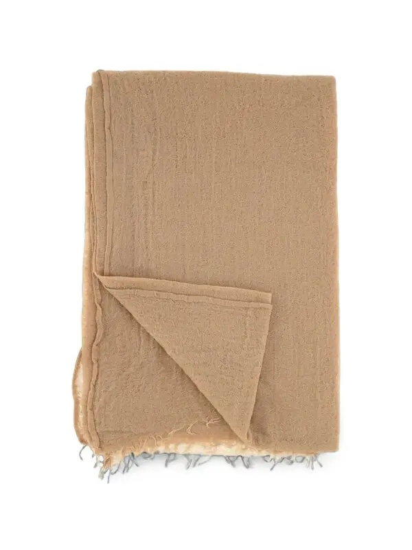 Destin Scarf Wool Cashmere "giglio Mega 140x180 Cm - Brown