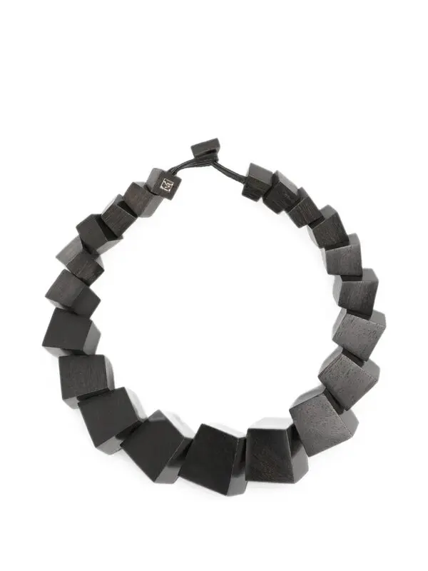 MONIES Necklace Wooden Cubes "aether