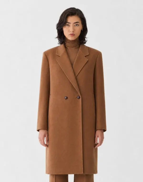 Lafayette 148 New York Cashmere Double Face Car Coat - Vicuna