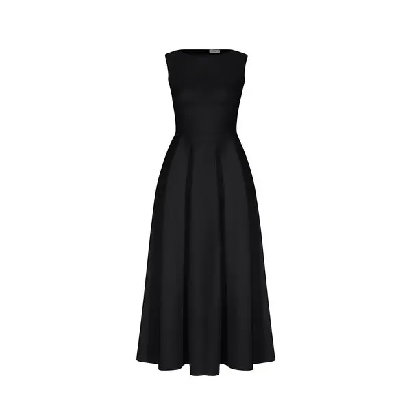 AVENUE 8 Flared Mid-length Crepe Dress