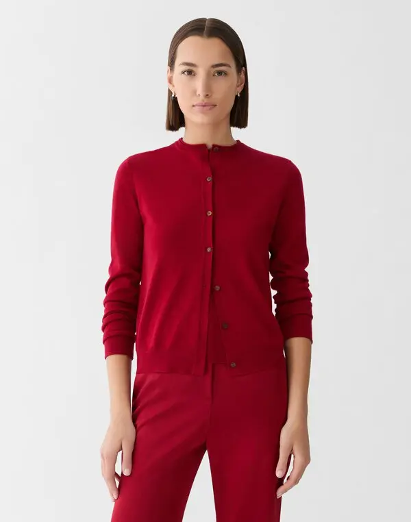 Lafayette 148 New York Fine Gauge Cashmere Cardigan - Grenadine