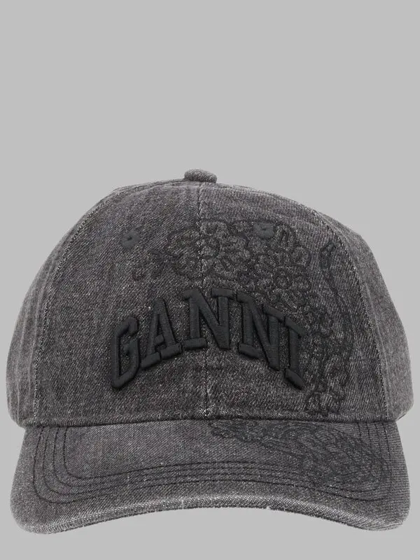 GANNI Baseball Cap - Black