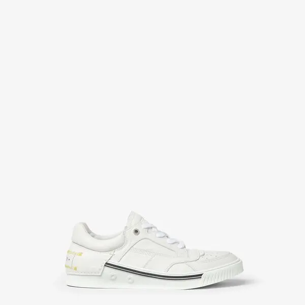 Fendi Calfskin Lace-up Trainers - White