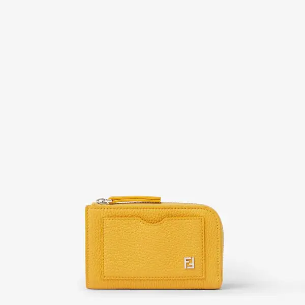 Fendi Ff Card Case Pouch - Yellow