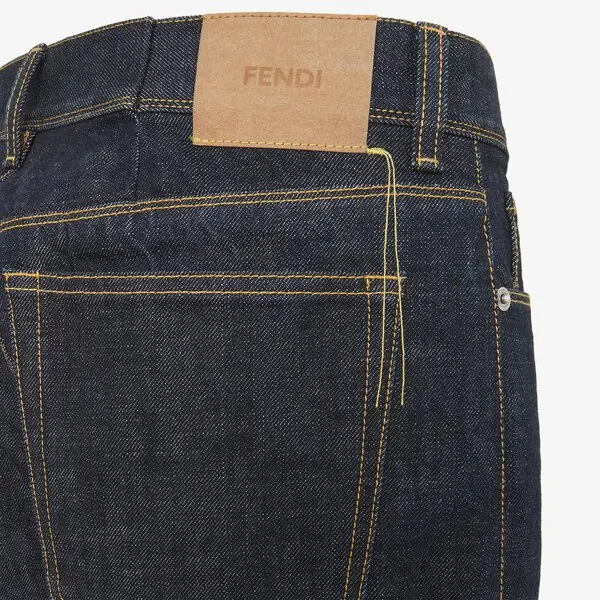 Fendi Slim-fit "5-pocket" Jeans In Regenerated Cotton Denim - Blue