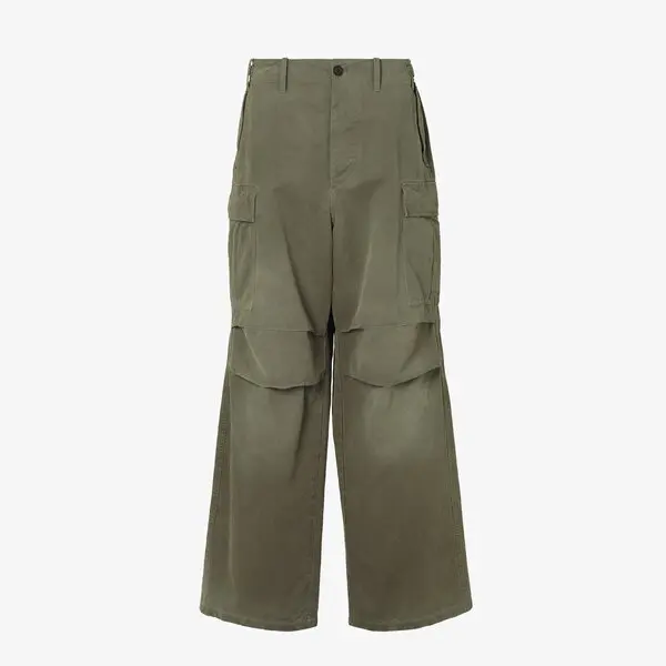Fendi Oversized Cargo Trousers With Doppio Punto Embroidery - Green