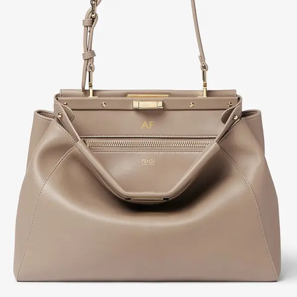 Fendi Medium Peekaboo Satchel Bag - Grey
