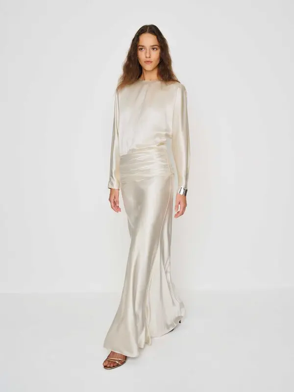REFORMATION Esmee Silk Dress - Ivory