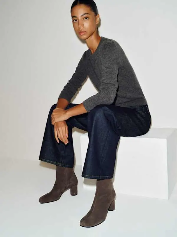 REFORMATION Phadra Ankle Boots - Grey