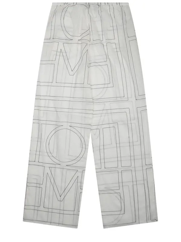 TOTEME Pantalone Con Ricamo Monogram - White