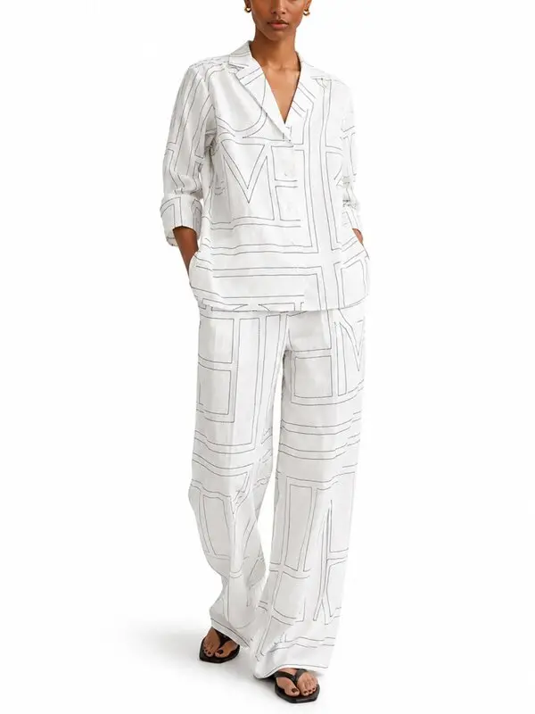 TOTEME Pantalone Con Ricamo Monogram