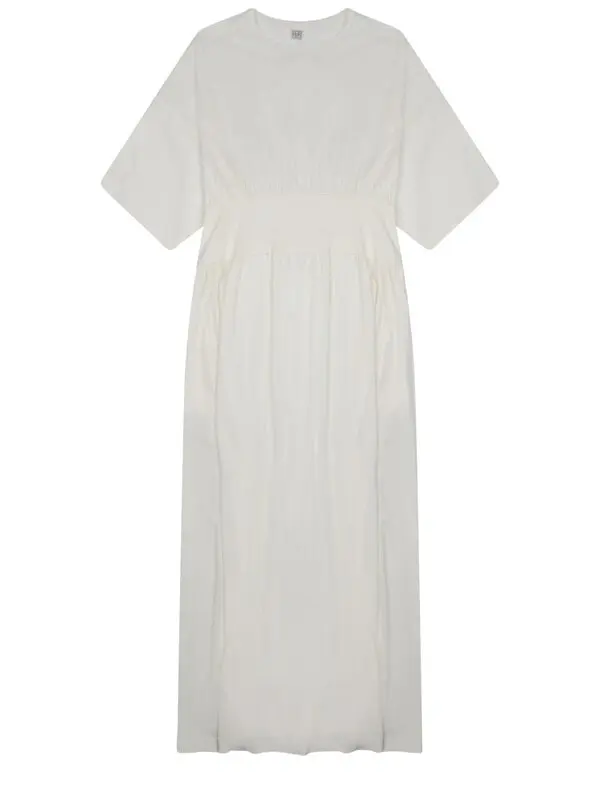 TOTEME Abito Midi A Manica Corta - White
