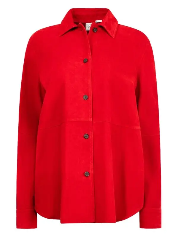 TOTEME Suede Overshirt Shirt - Red