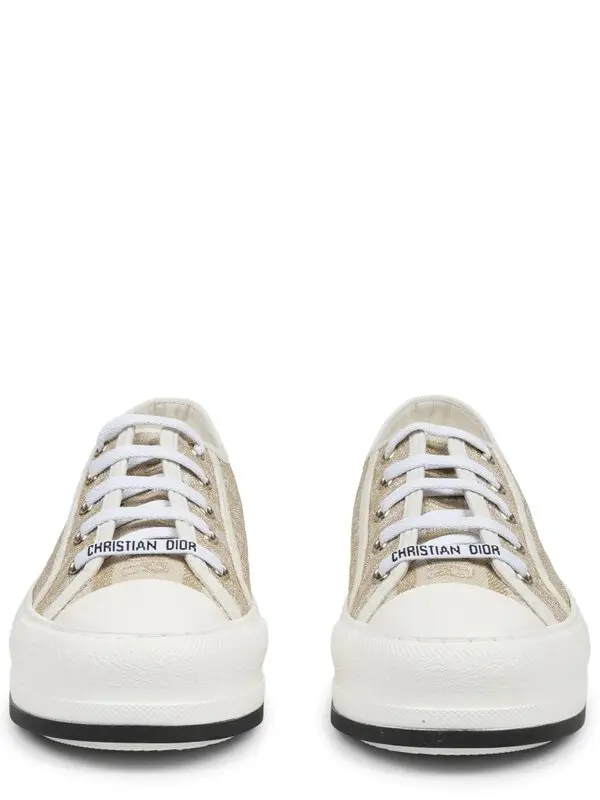 Dior Canvas Logo Sneakers - Gold