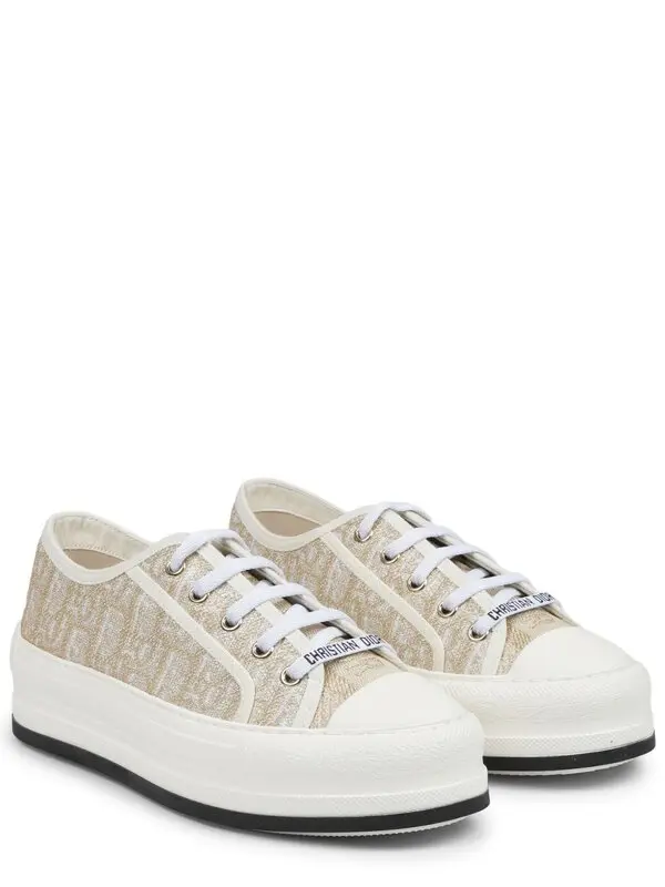 Dior Canvas Logo Sneakers - Gold