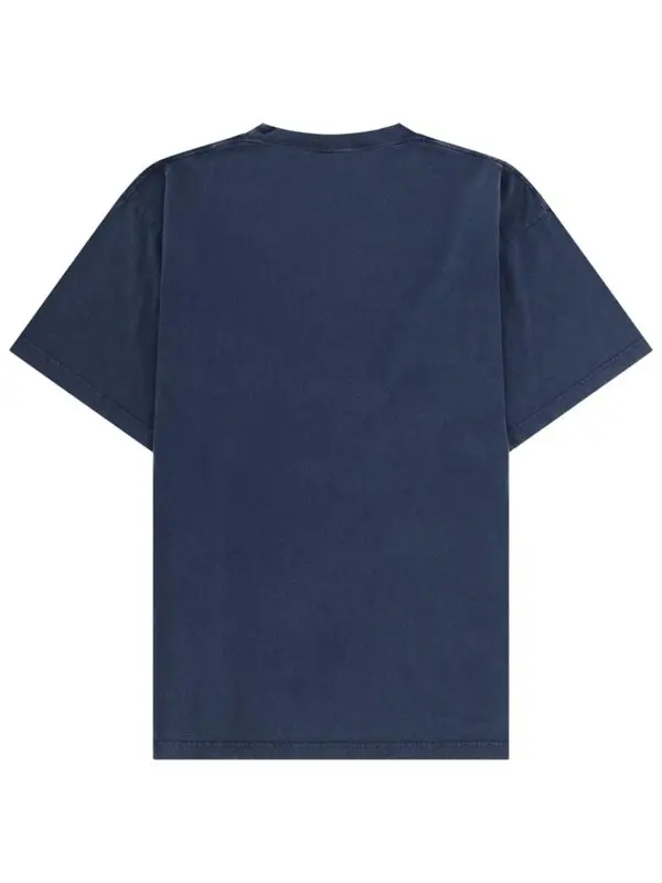 Balenciaga T-shirt Con Logo Ricamato - Blue
