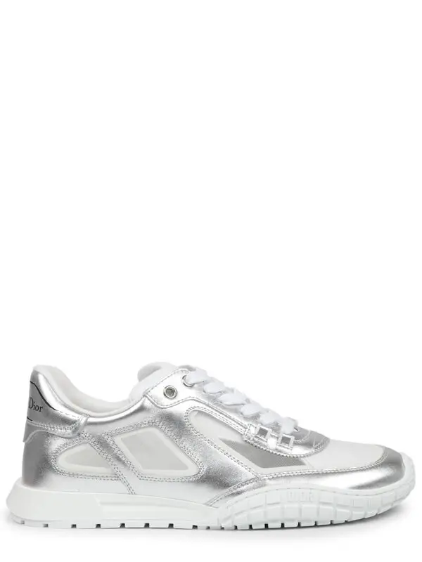 Dior Leather Logo Sneakers - Silver