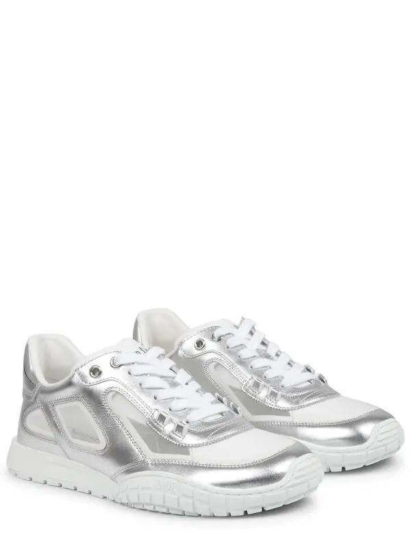 Dior Leather Logo Sneakers - Silver