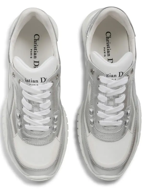 Dior Leather Logo Sneakers - Silver