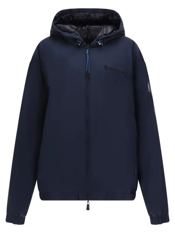 Moncler Bomber Jacket With Hood - Blue