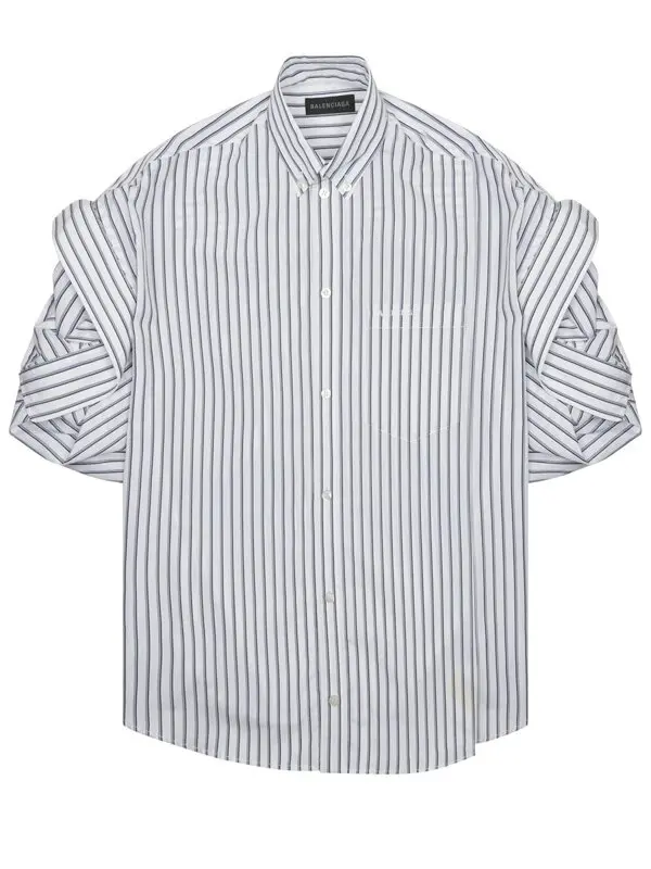 Balenciaga Shirt With Lapels On The Sleeves - Blue