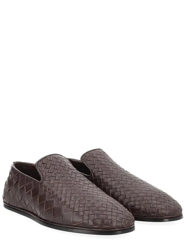 Bottega Veneta Slipper Sunday Woven Leather Slip-on Loafers - Brown