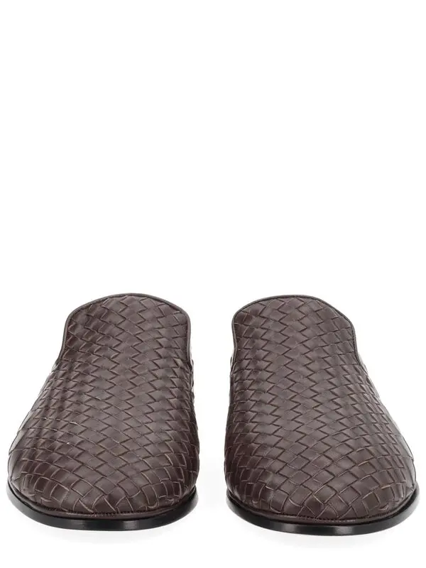 Bottega Veneta Slipper Sunday Woven Leather Slip-on Loafers - Brown