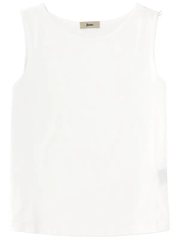Herno Cotton Blend Sleeveless Top - White