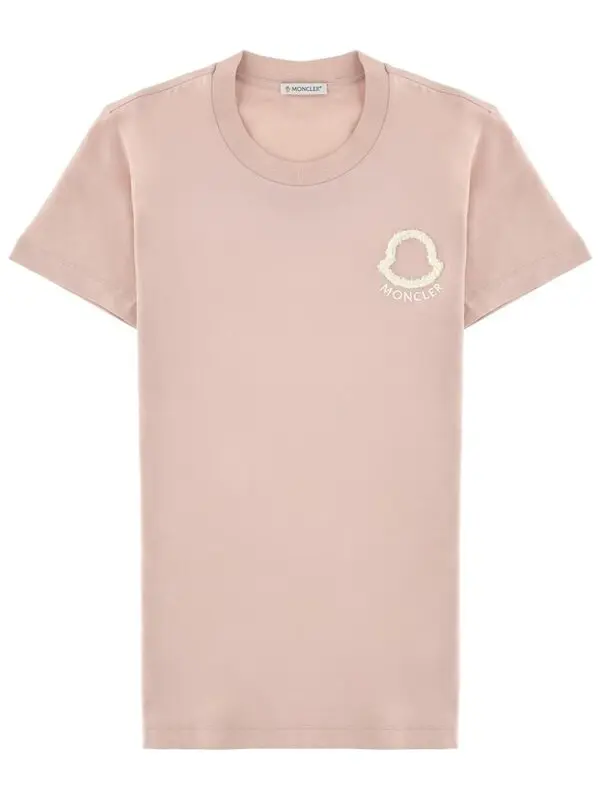 Moncler Embroidered Logo T-shirt - Pink