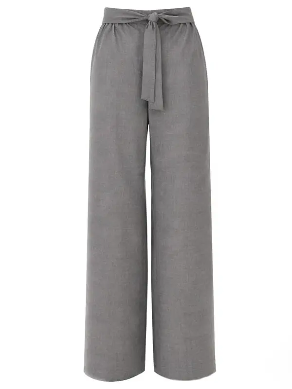Max Mara Wide Leg 100% Virgin Wool Trousers - Gray