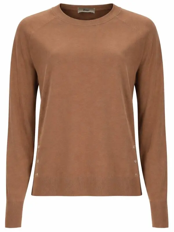 Herno Maglia Con Bottoni Laterali - Cream