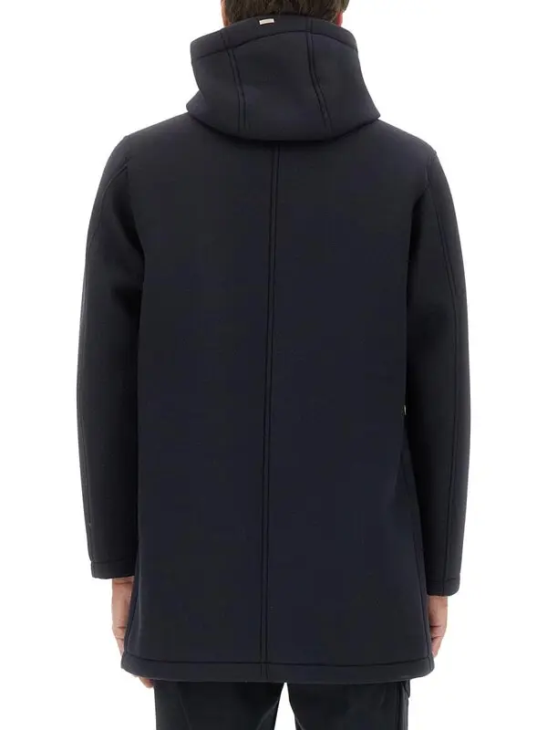 Herno Long Parka In Three Layers Scuba - Blue