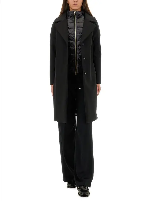 Herno Wool Coat With Technical Bib