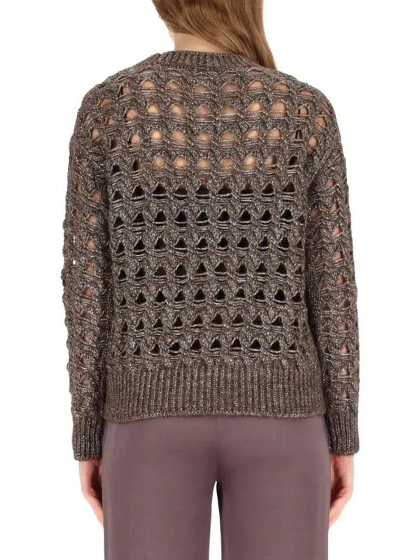 Herno Perforated Mesh Sweater - Brown