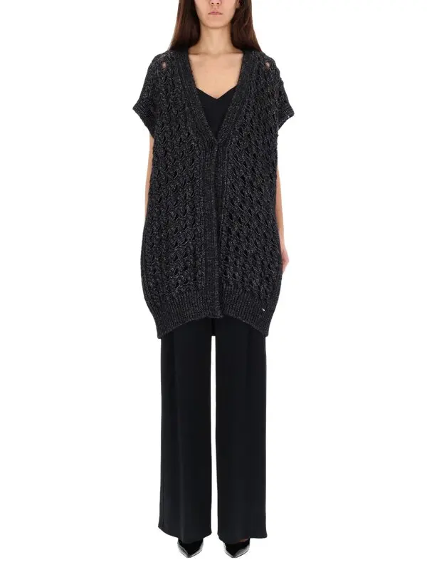 Herno Vest With Perforated Workmanship - Black