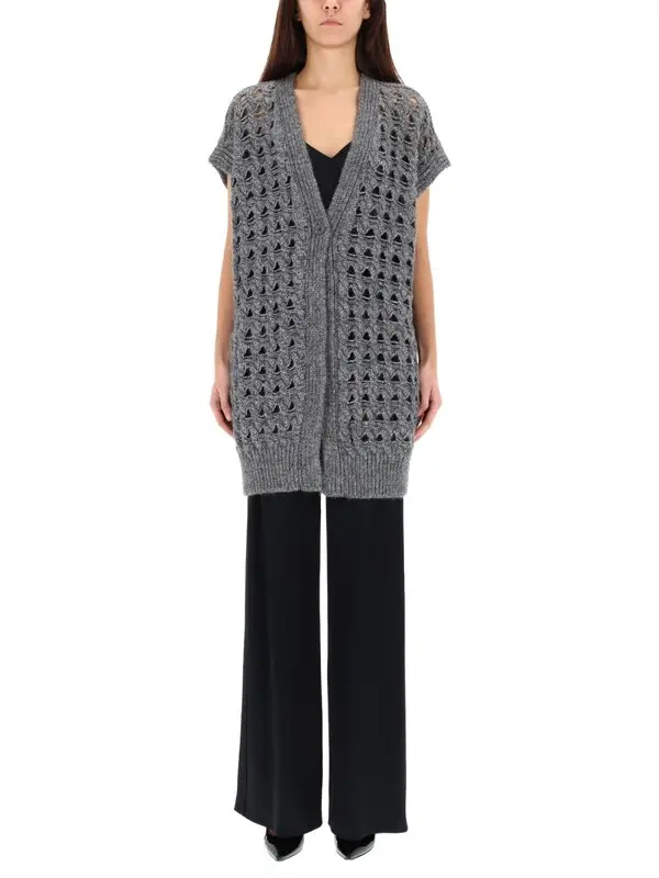 Herno Vest With Perforated Workmanship - Gray