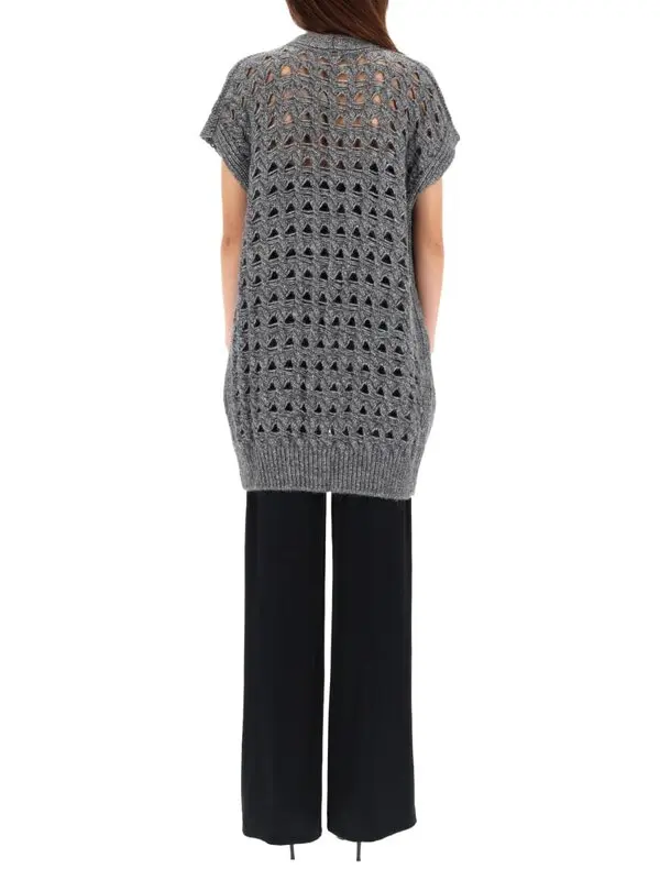 Herno Sleeveless Vest With Perforated Workmanship - Gray