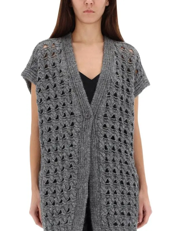 Herno Sleeveless Vest With Perforated Workmanship - Gray