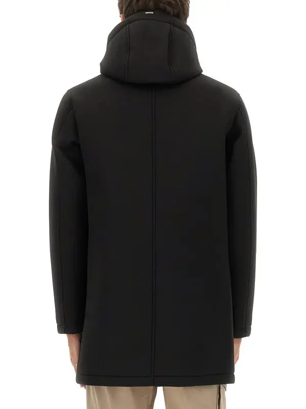 Herno Long Parka In Three Layers Scuba - Black