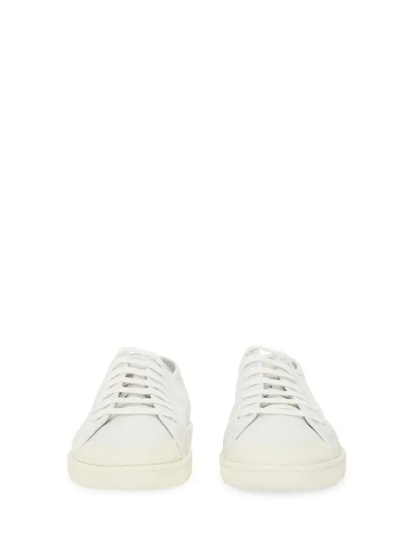 Saint Laurent Smooth Leather Lace-up Sneakers - White
