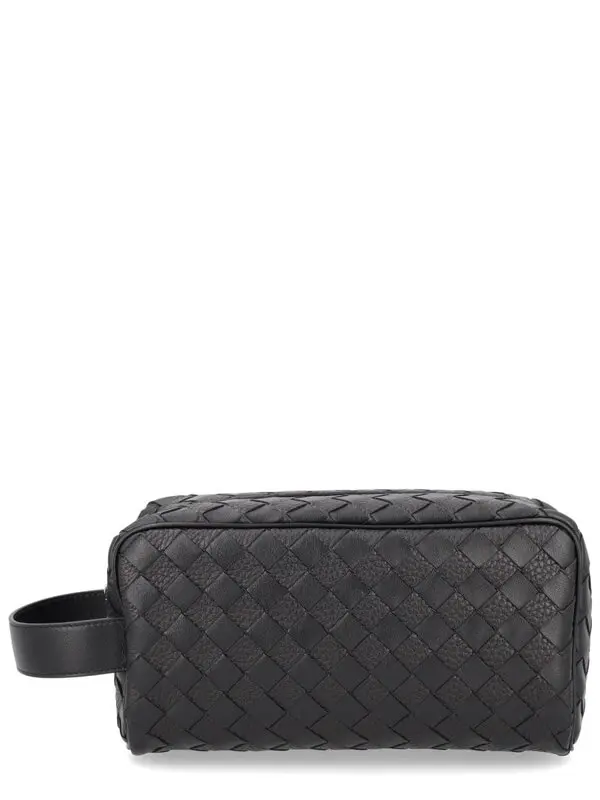 Bottega Veneta Woven Leather Clutch Bag - Black