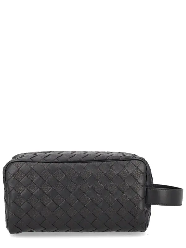 Bottega Veneta Woven Leather Clutch Bag - Black