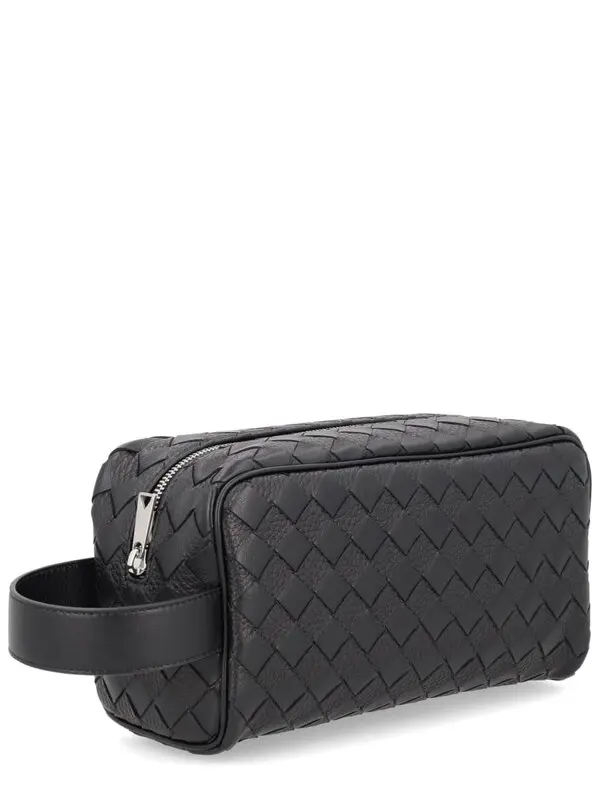 Bottega Veneta Woven Leather Clutch Bag - Black